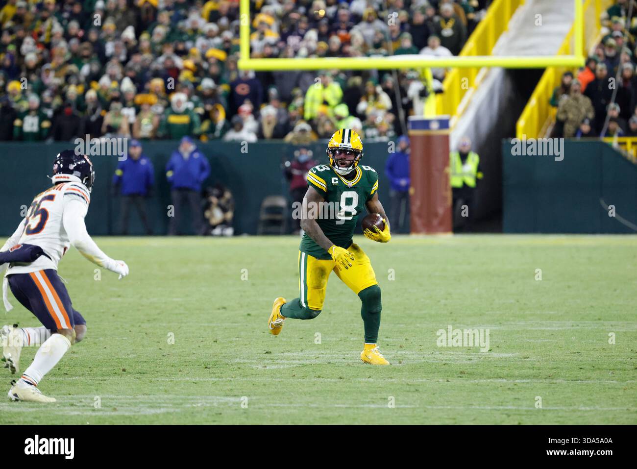 Green Bay Packers running back Josh Jacobs (8) during an NFL football ...