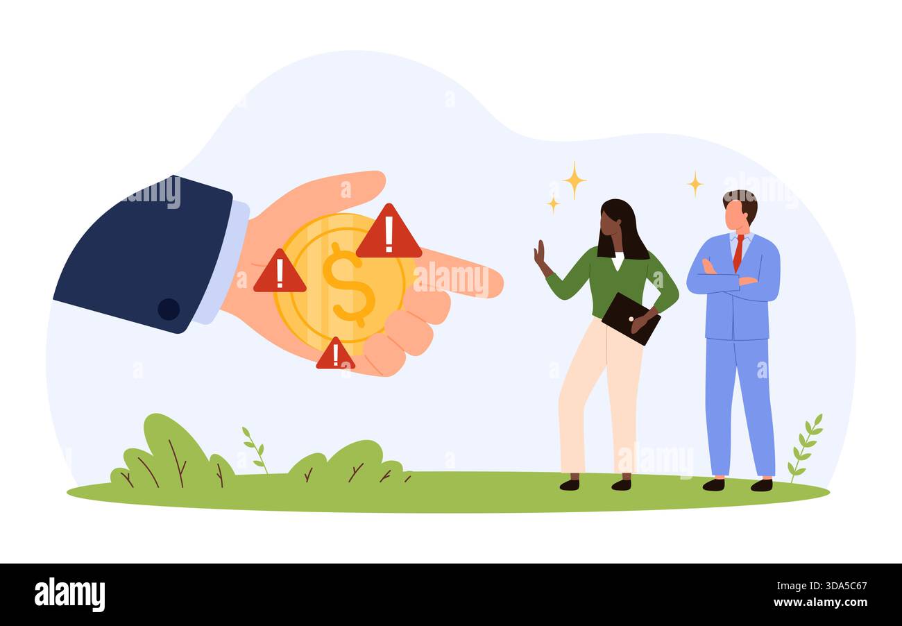 Corporate professionals rejecting bribe offer, showing ethical decision ...