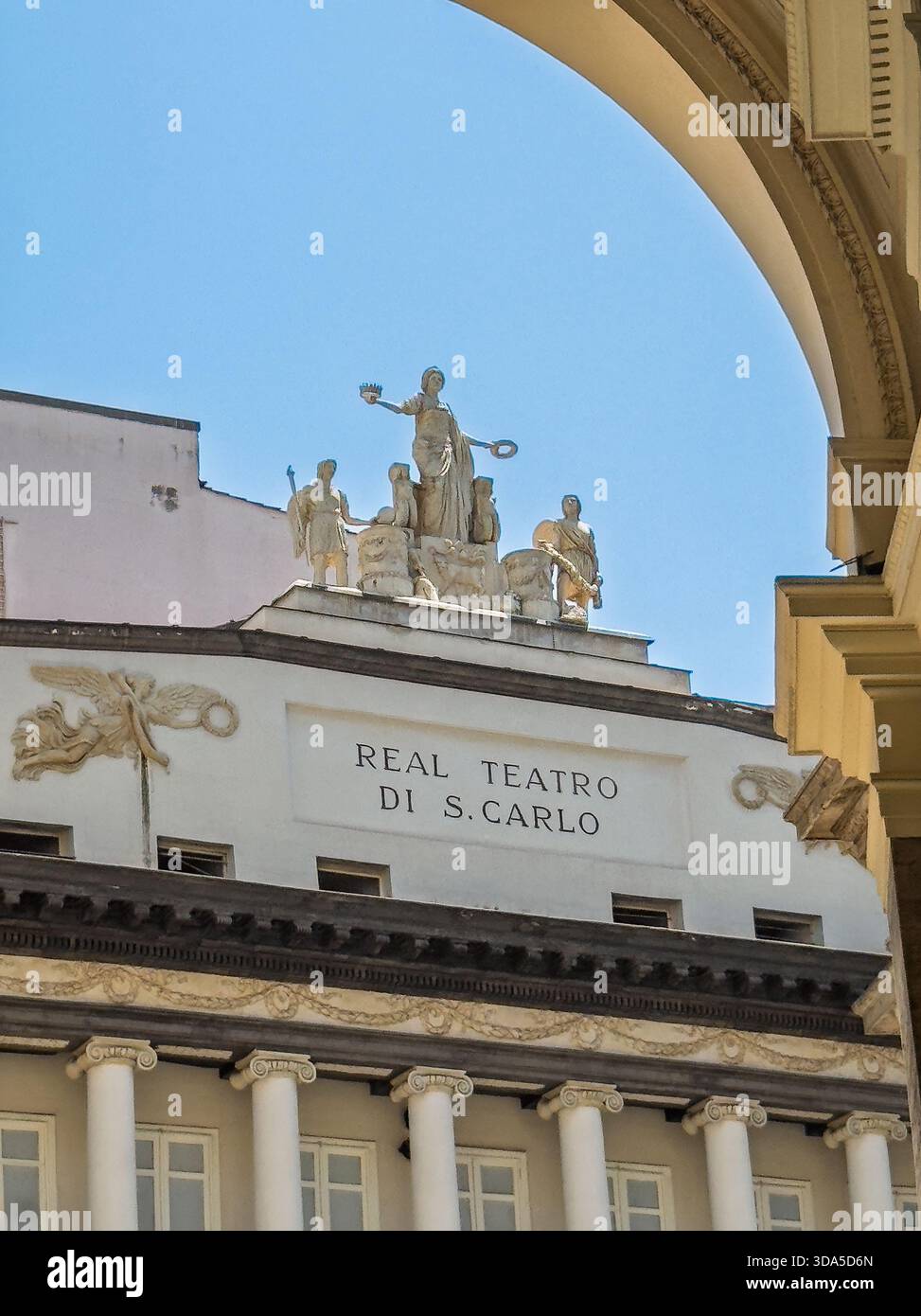 Naples, Italy - July 17, 2024: Front facade art of San Carlo Opera ...