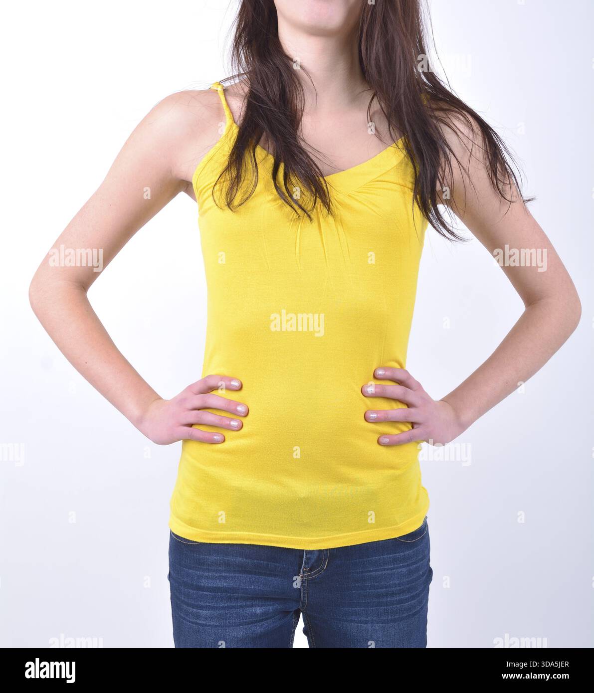 Woman in yellow vest hi-res stock photography and images - Alamy