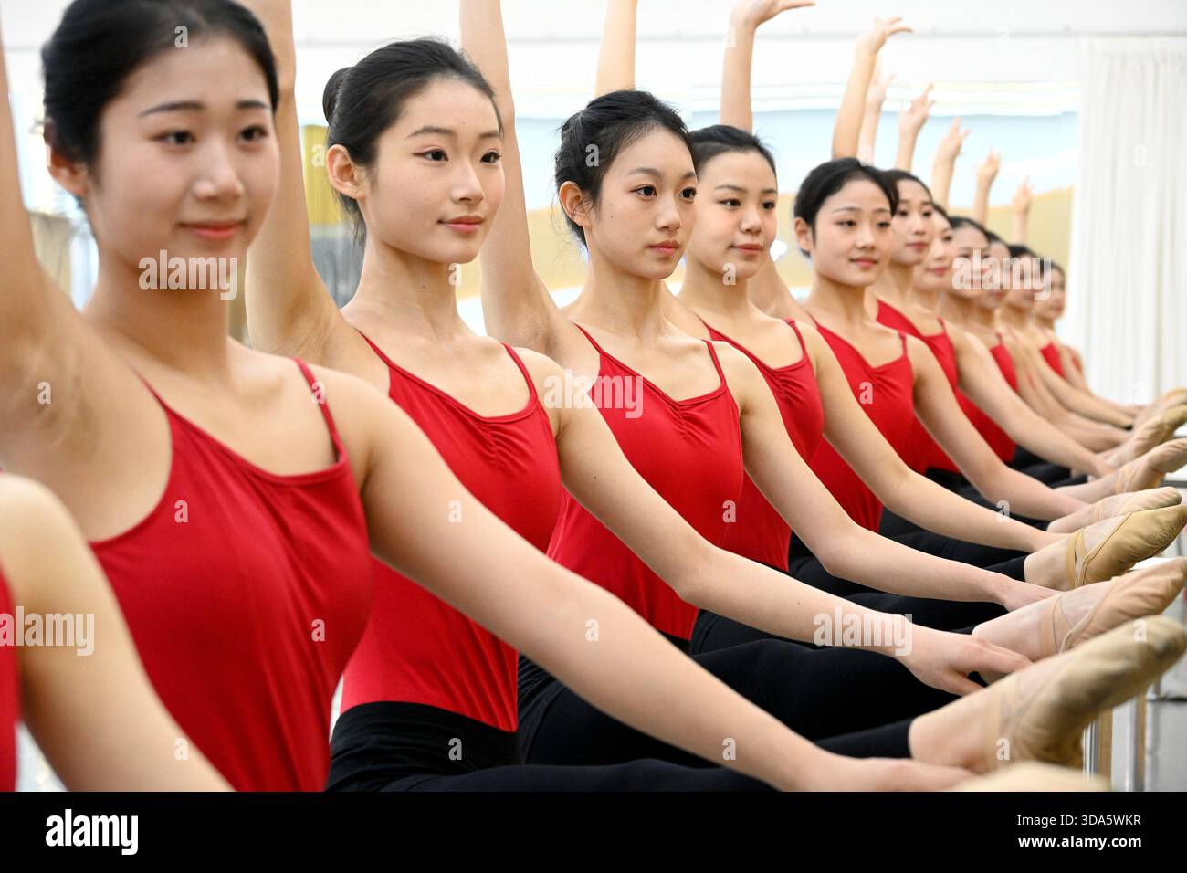 Students aiming for dance majors in colleges practice their skills at a ...