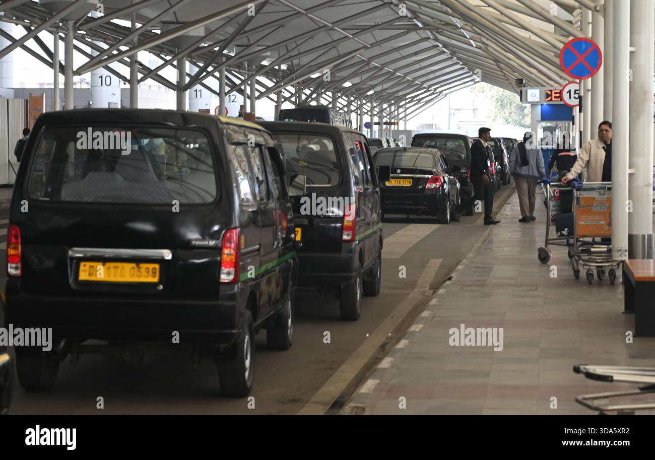 NEW DELHI, INDIA - DECEMBER 8: Taxi Parked at the IGI International ...