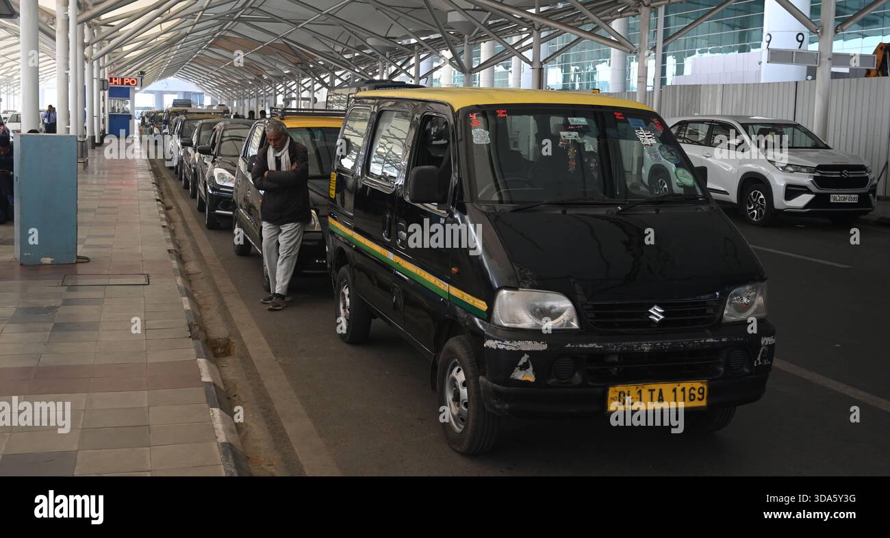 NEW DELHI, INDIA - DECEMBER 8: Taxi Parked at the IGI International ...