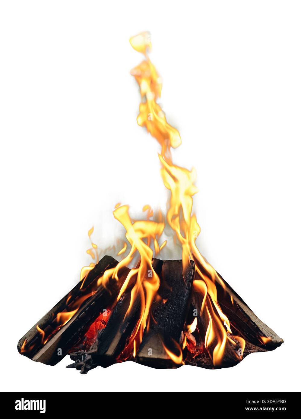 Fiery bonfire burning camp Cut Out Stock Images & Pictures - Alamy