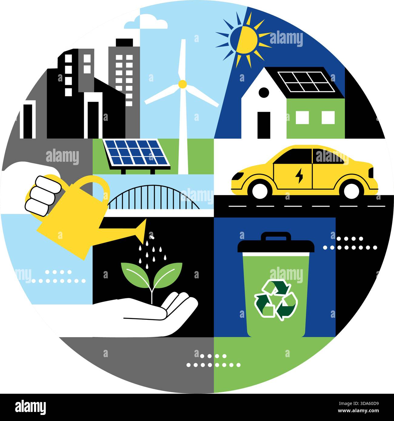 Climate Action Vector Illustration Featuring Global Earth Environment ...