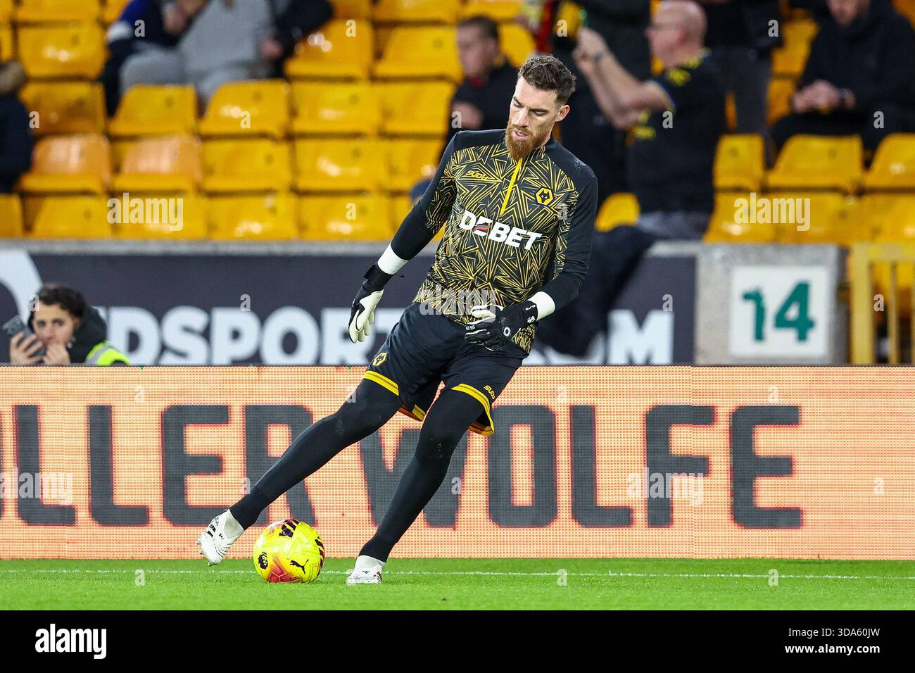 1, Jose Sa of Wolverhampton Wanderers at warm up during the Premier ...