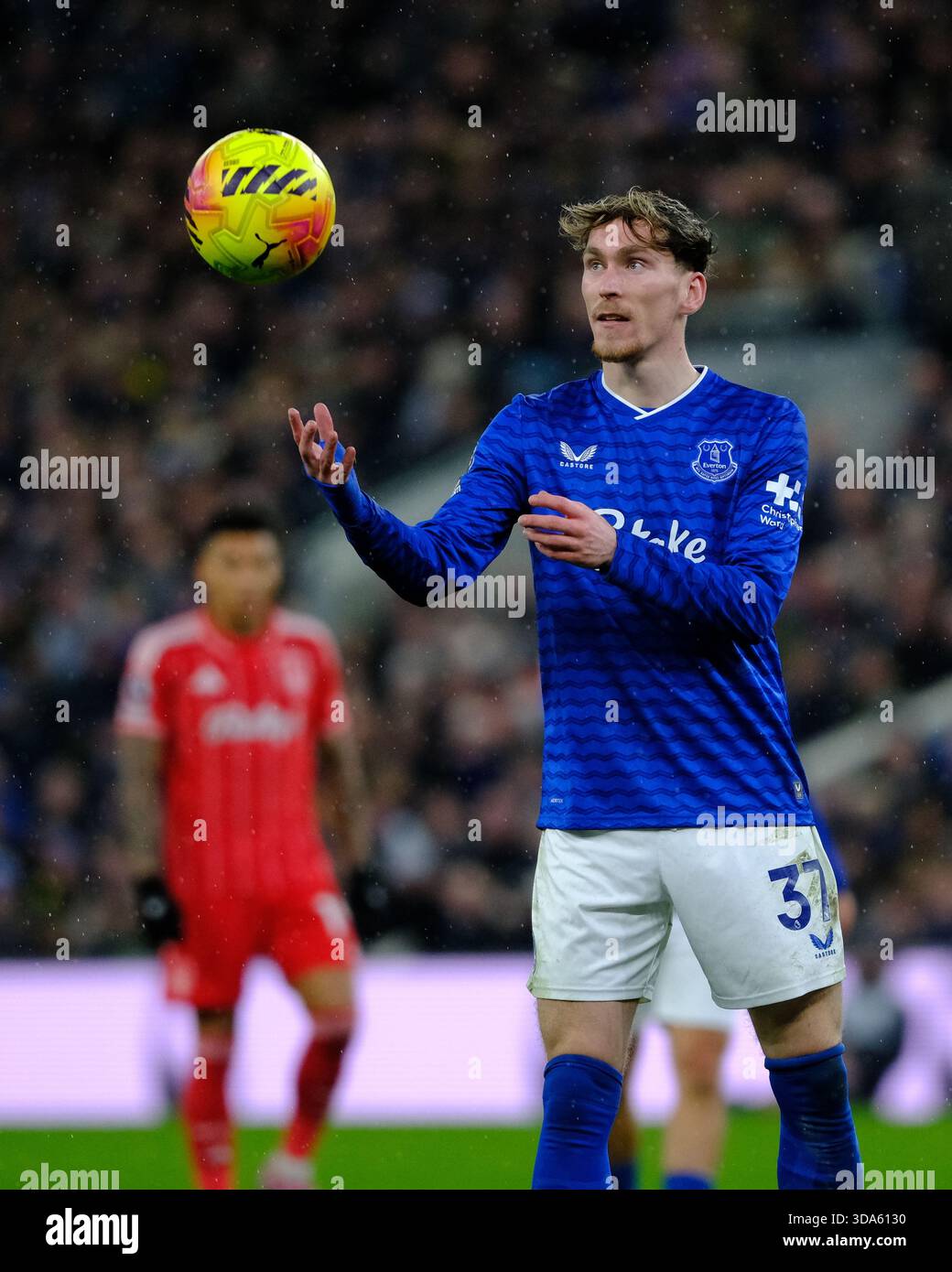 James Garner of Everton seen in action during the Premier league ...