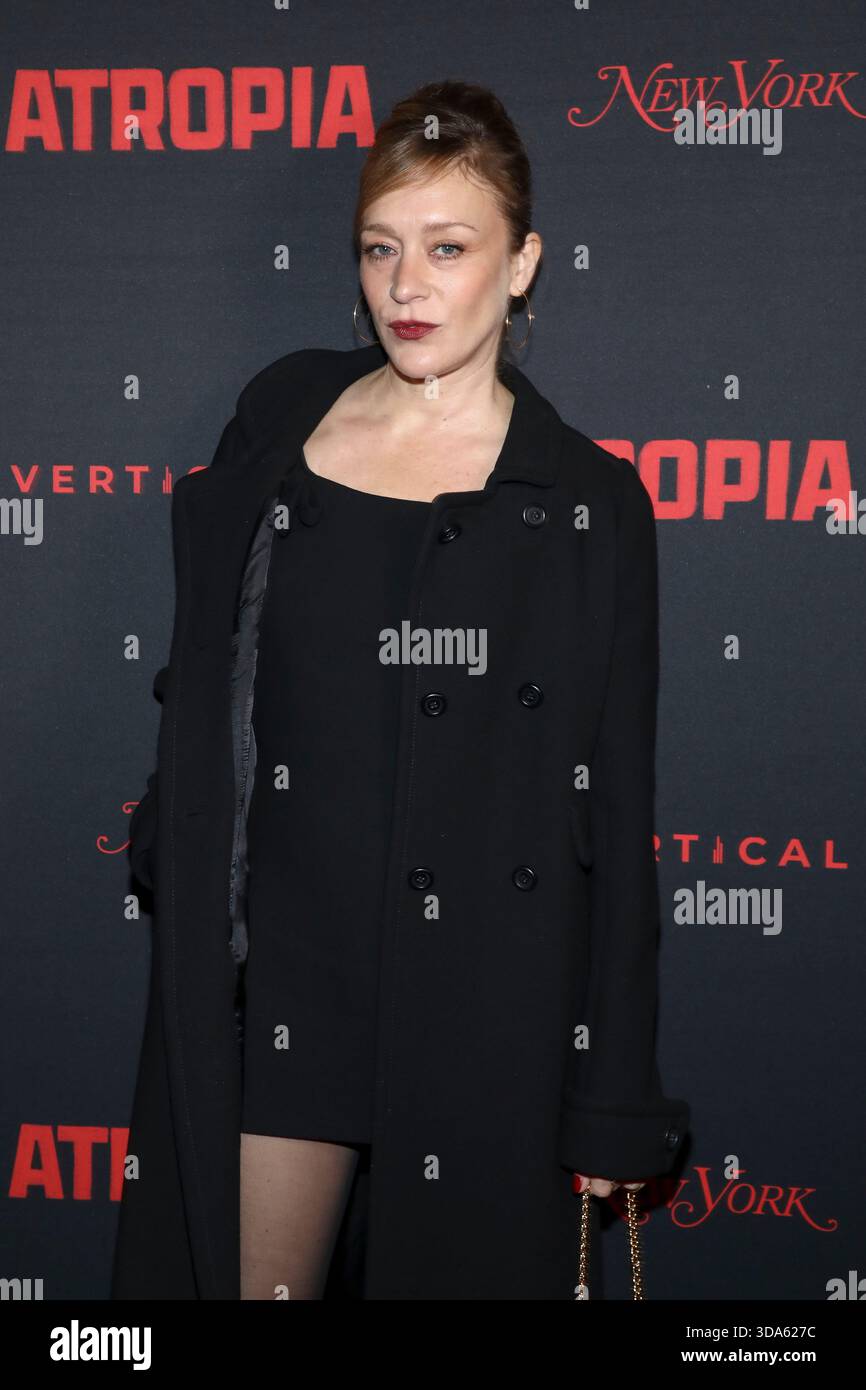 Actor Chloe Sevigny attends the premiere of "Atropia" at the IFC Center on Monday, Dec. 8, 2025 ...