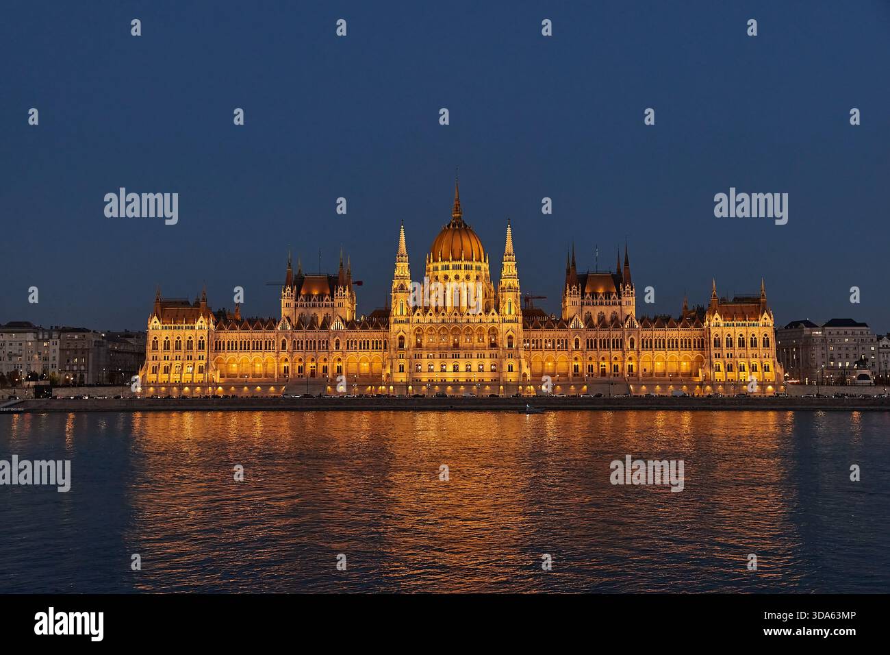 Budapest Parliament Building at Night Stock Photo - Alamy