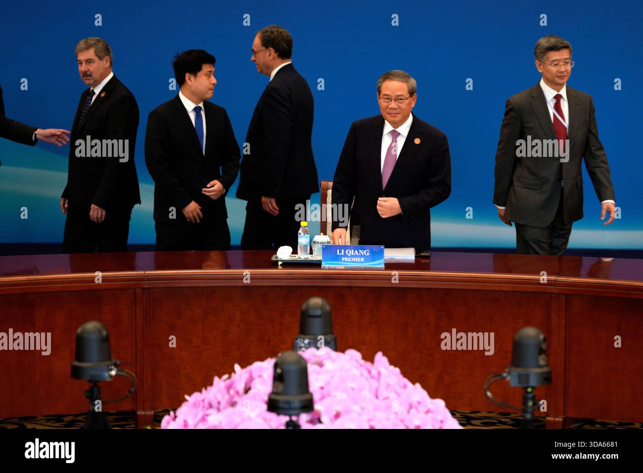 Chinese Premier Li Qiang, second from right, arrives for a 1+10 ...