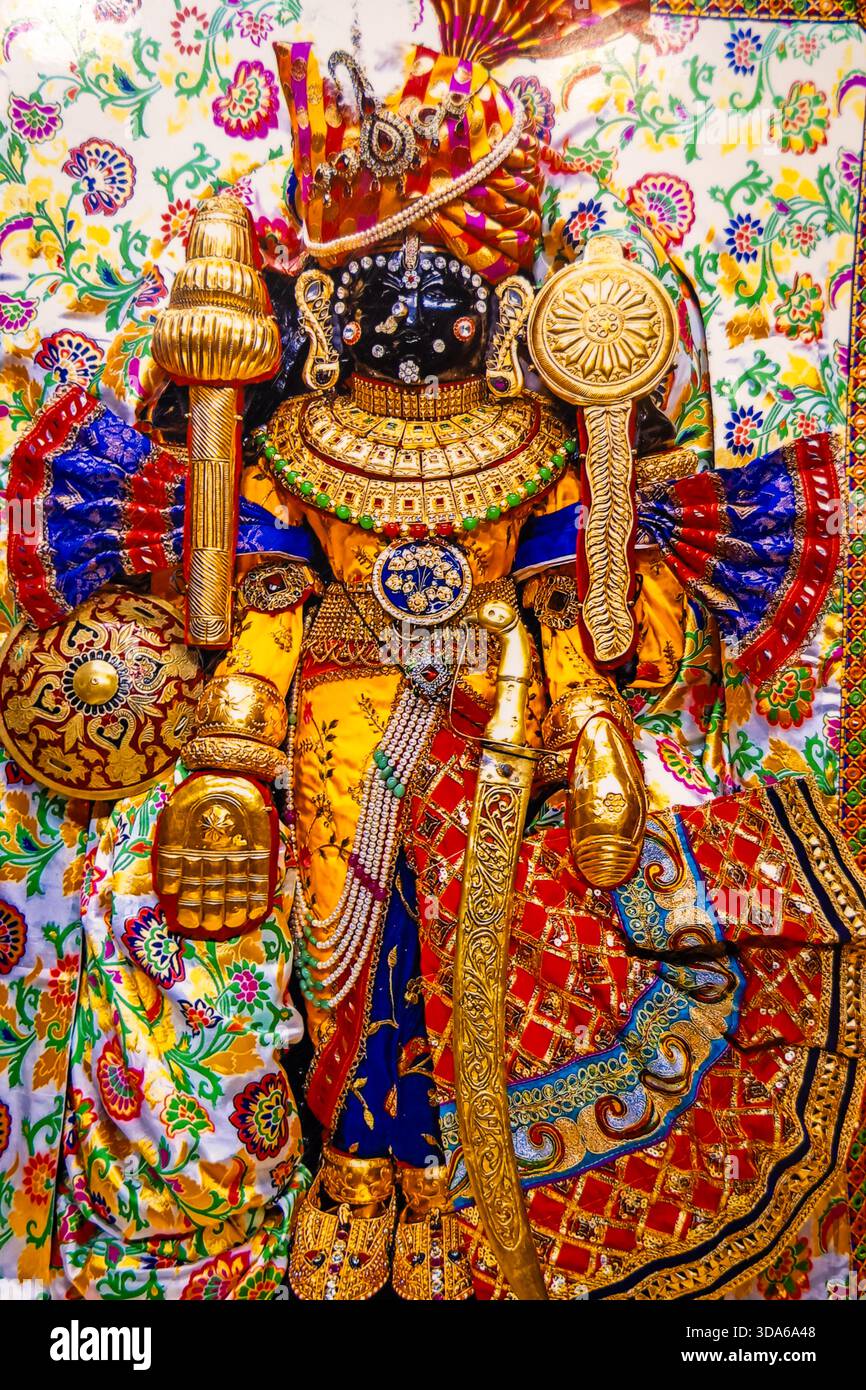 ornate deity dwarkadhish idol for worship at temple Stock Photo - Alamy