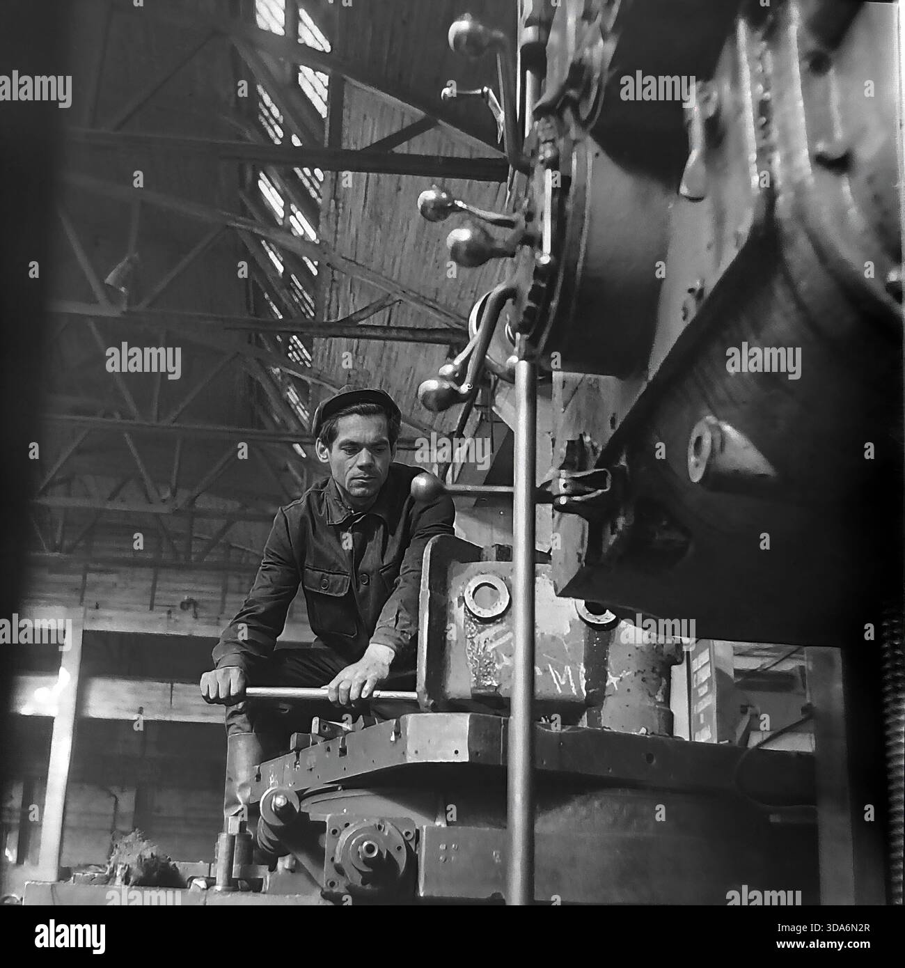 Slavyansk, Ukrainian SSR, USSR - 1970s: A skilled Soviet worker in a ...
