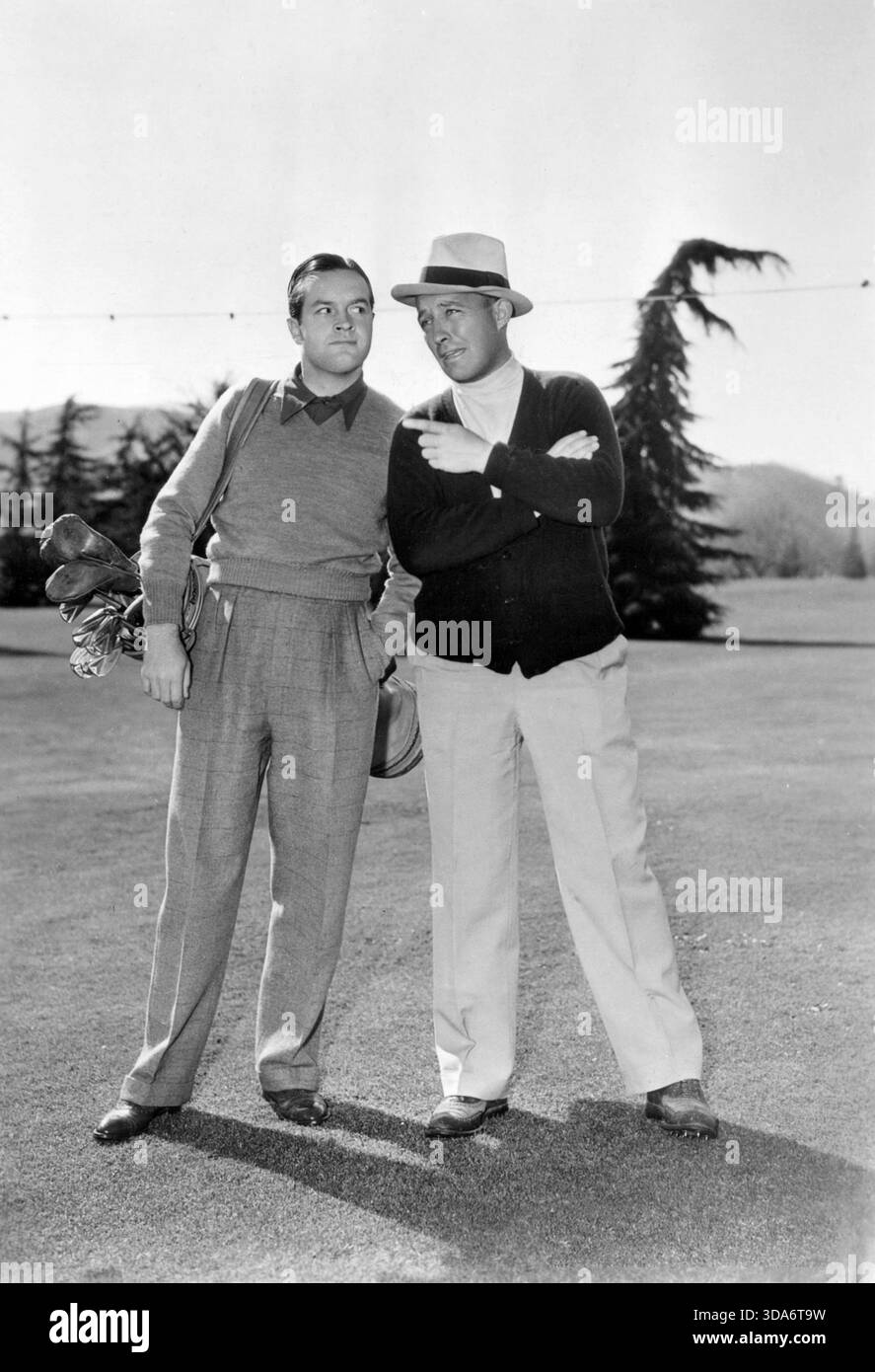 Bob Hope and Bing Crosby playing golf (Paramount) Keybook photo, 1937 ...