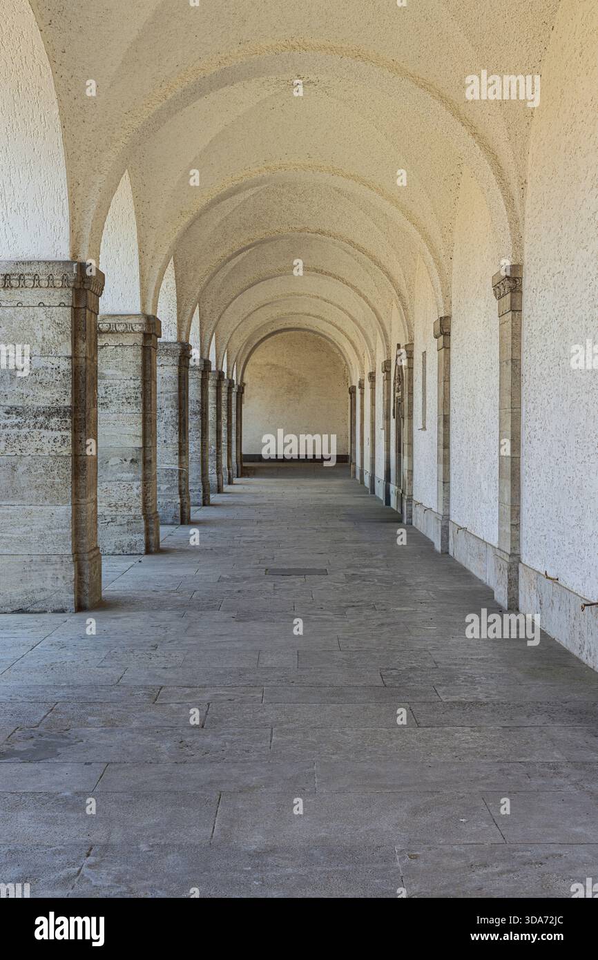 An arched gallery in the Sprudelhof in Bad Nauheim, a spa complex built ...