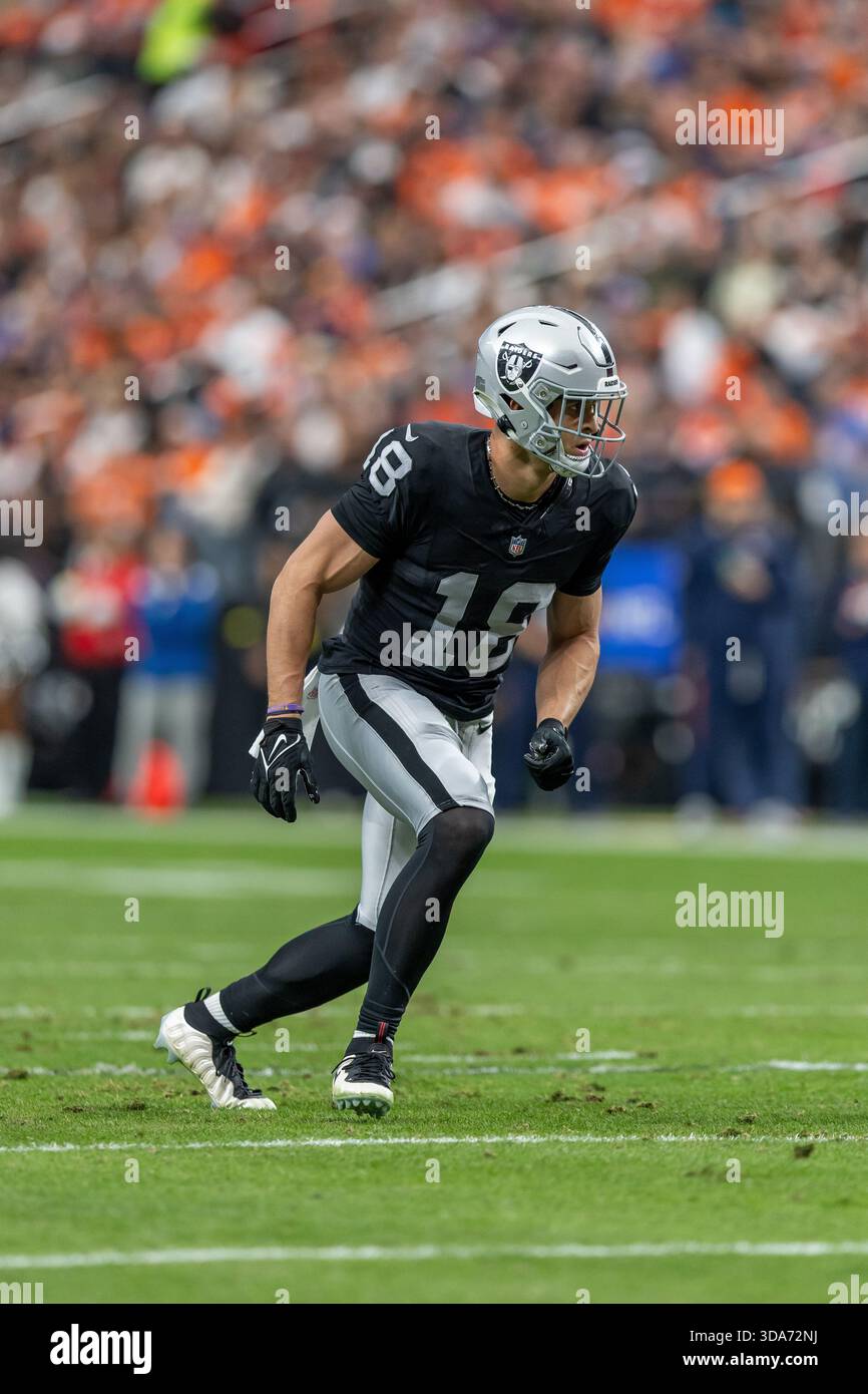 Las Vegas Raiders Wide Receiver Jack Bech 18 Against The Denver