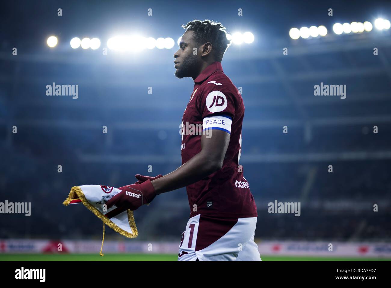 Duvan Zapata of Torino FC looks on prior to the Serie A football match ...