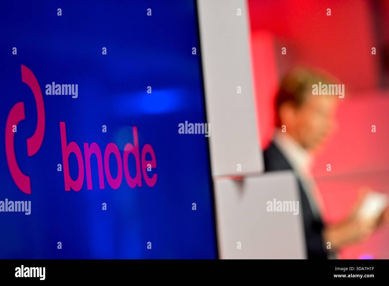 The bnode logo pictured during a press conference of Belgian postal company Bpost, Tuesday 09 ...