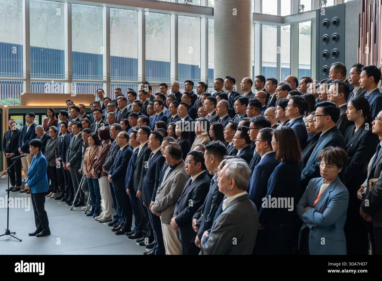 Current and newly elected lawmakers at a event to meet the media at ...