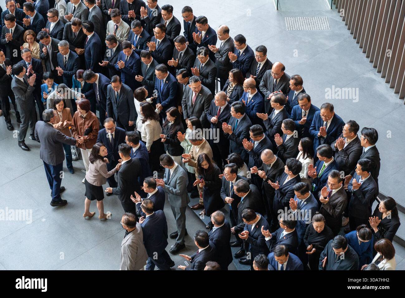 Current and newly elected lawmakers at a event to meet the media at ...