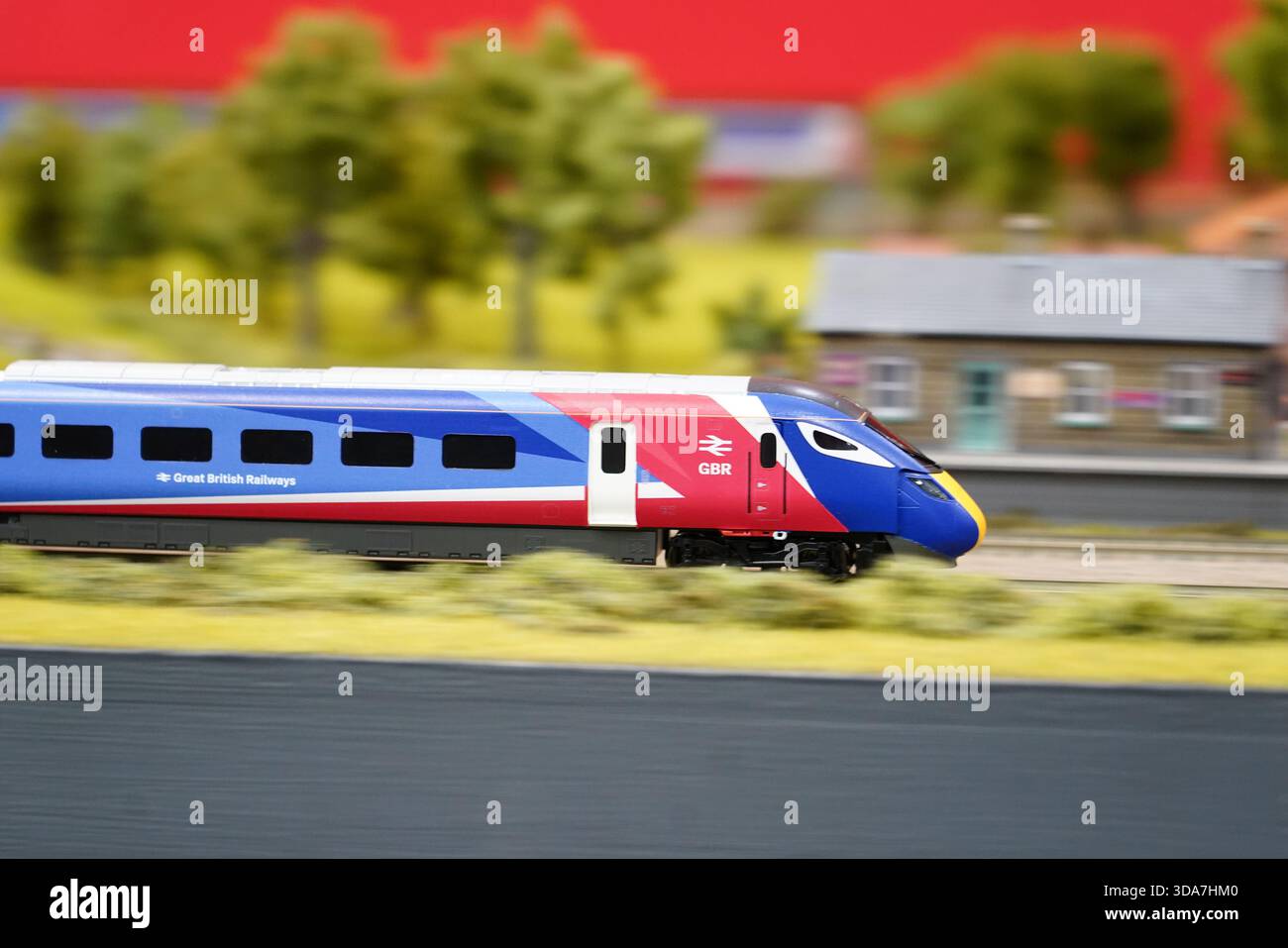 A Hornby model train decorated with the Great British Railways livery ...
