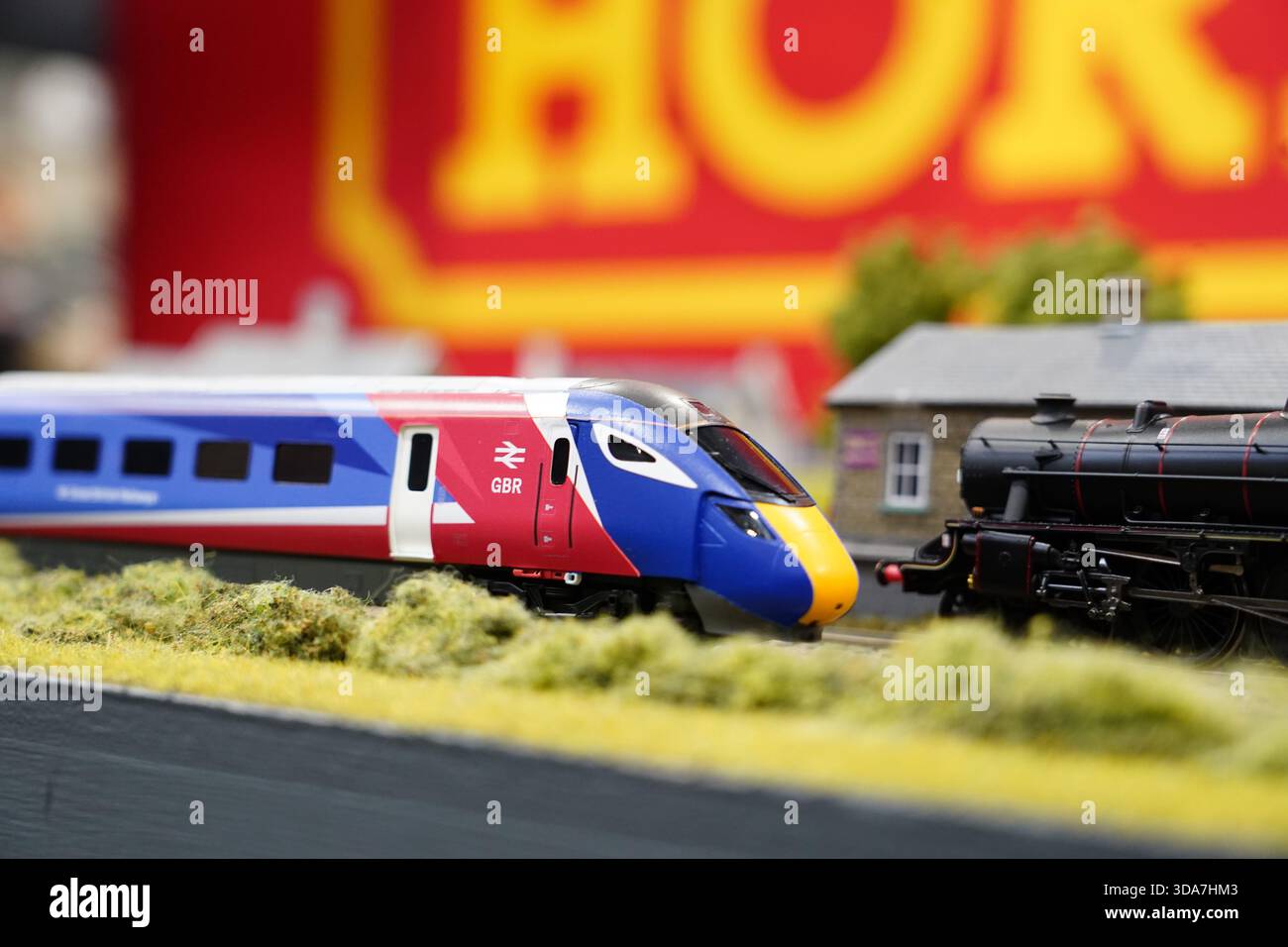 A Hornby model train decorated with the Great British Railways livery ...