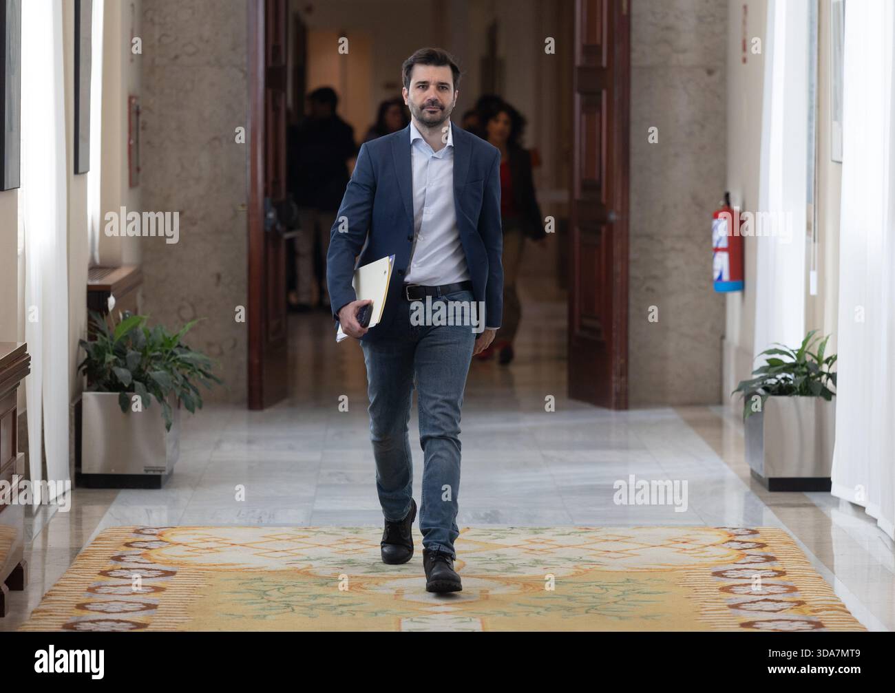 The deputy and deputy spokesman of Podemos, Javier Sánchez Serna, upon ...