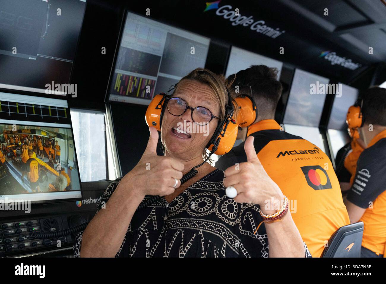 Cisca Norris (BEL) mother of Lando Norris (Gbr) of McLaren Racing #4 ...