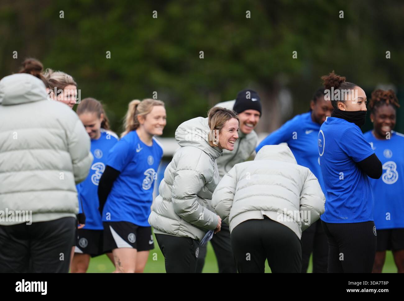 Chelsea manager Sonia Bompastor during a training session at Cobham ...
