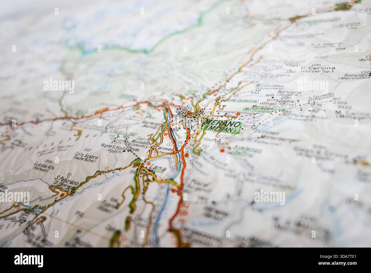 Road map over Merano in Italy Stock Photo - Alamy
