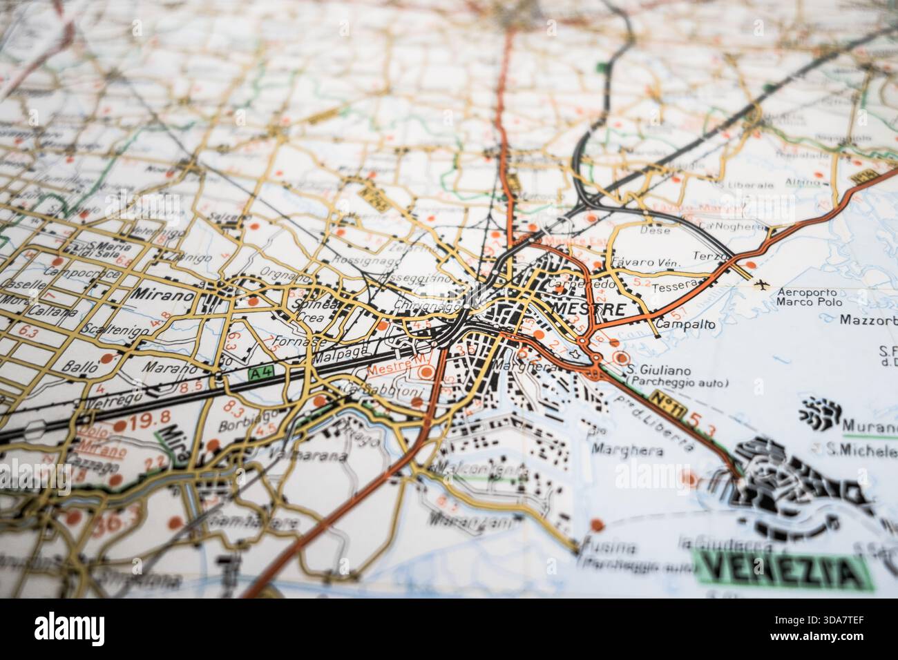 Road map over Mestre in Italy Stock Photo - Alamy
