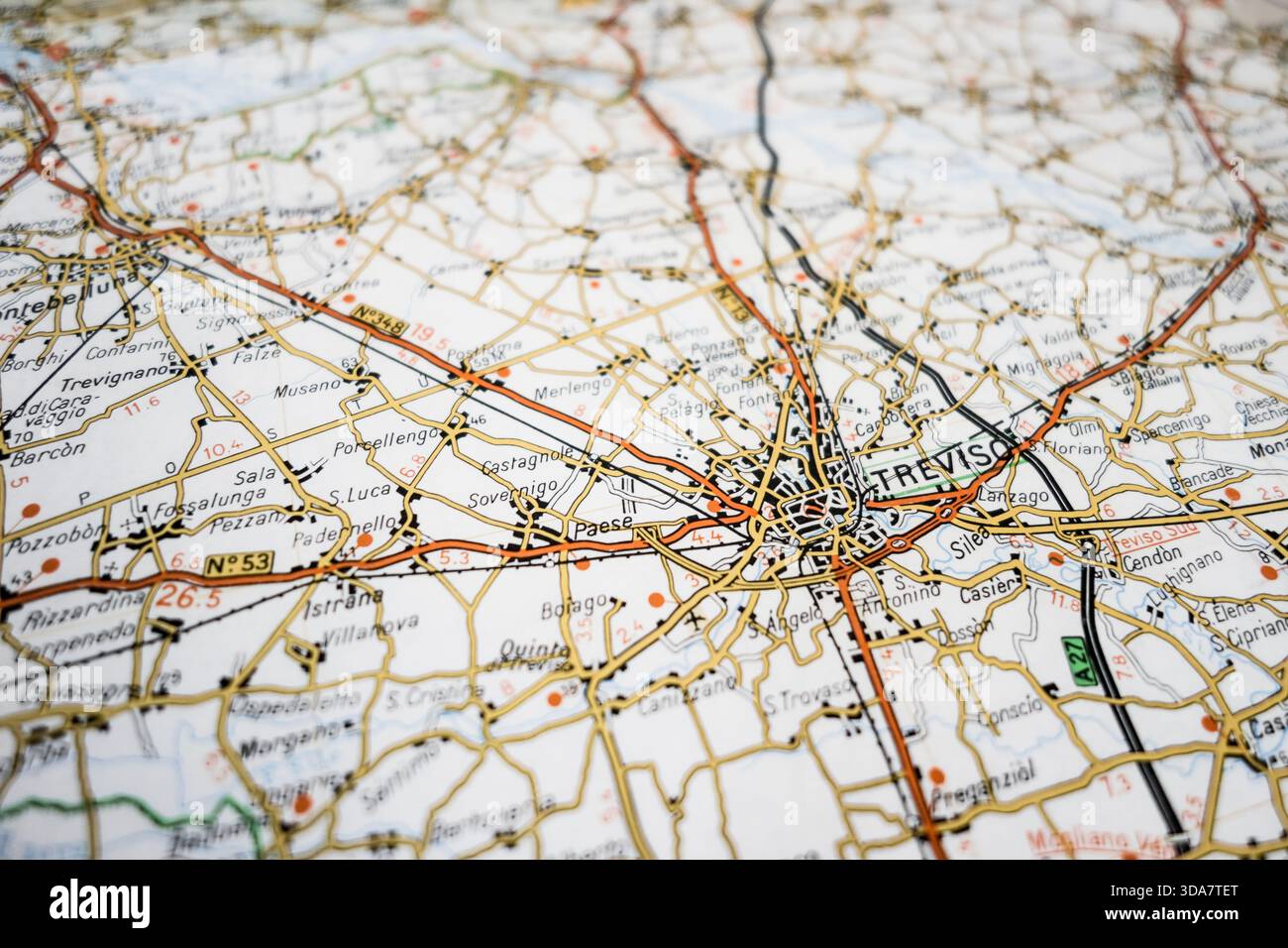 Road map over Treviso in Italy Stock Photo - Alamy