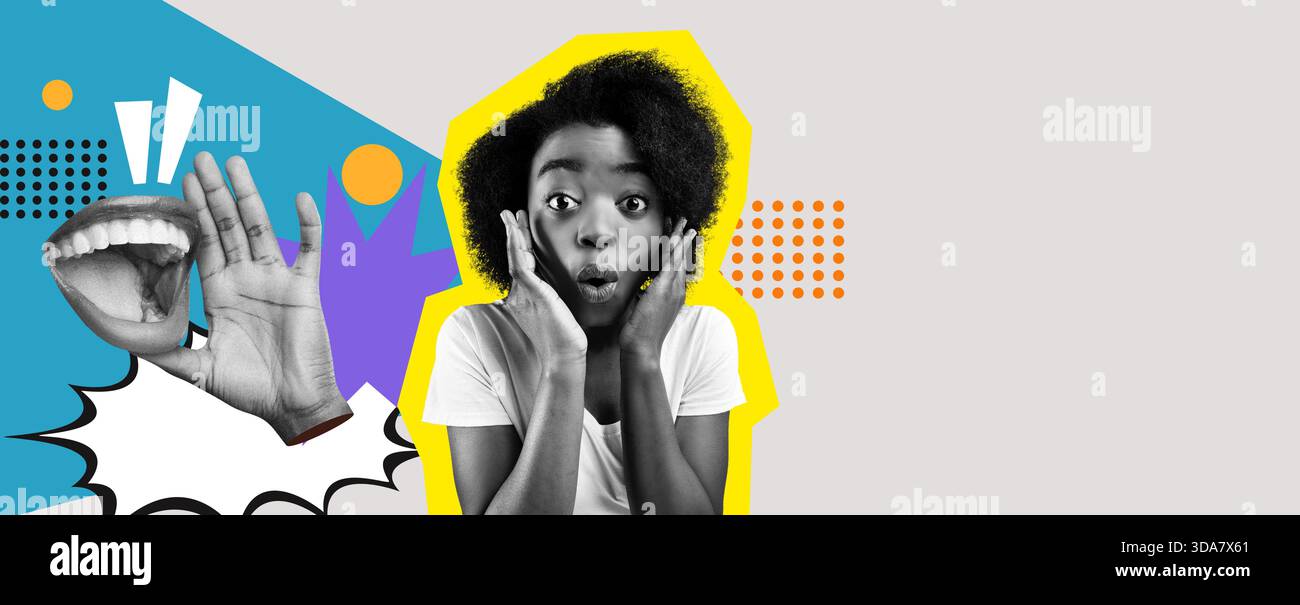 Creative Collage Showcasing Expressive Emotions With Contrasting ...