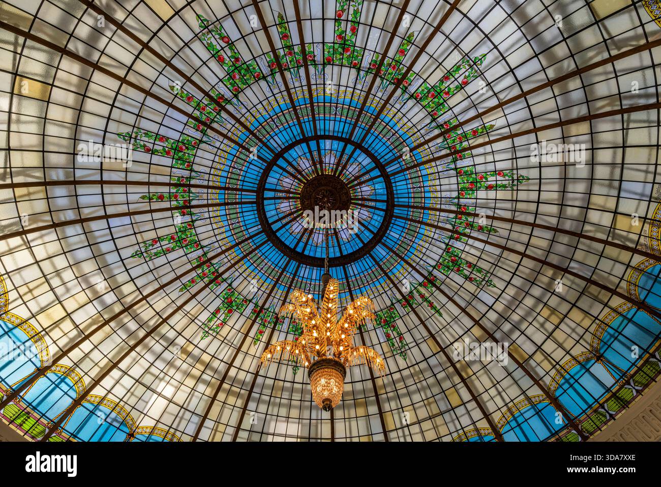 Stained-glass dome, The Palace Hotel, Madrid, Spain Stock Photo - Alamy