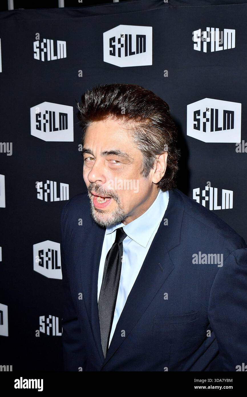 Benicio del Toro attends the 2025 SFFILM Awards at Gateway Pavilion on ...