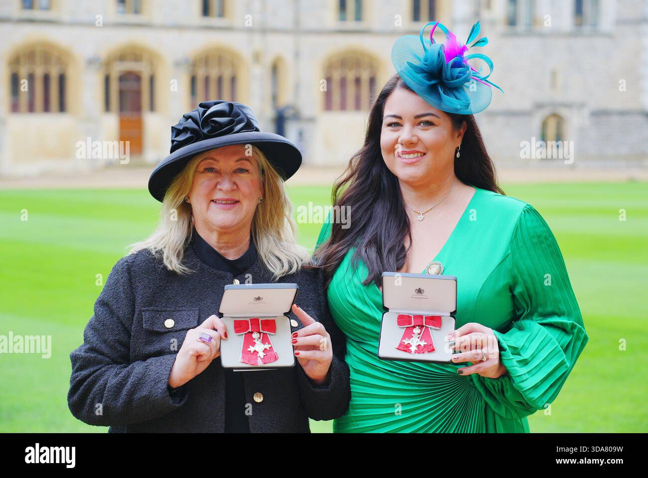 Alison Madgin, left, and Carly Barrett after being made Members of the ...