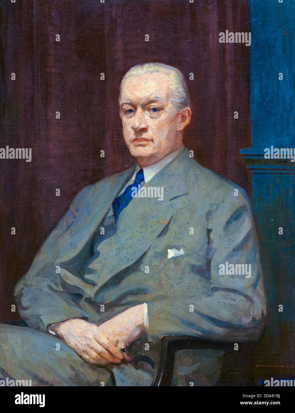 John Russell Pope (1874-1937), American architect, portrait painting in ...