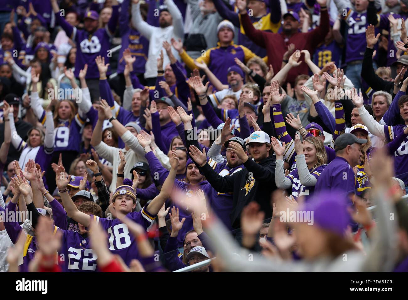 Fans cheer during the Skol chant in the second half of an NFL football ...