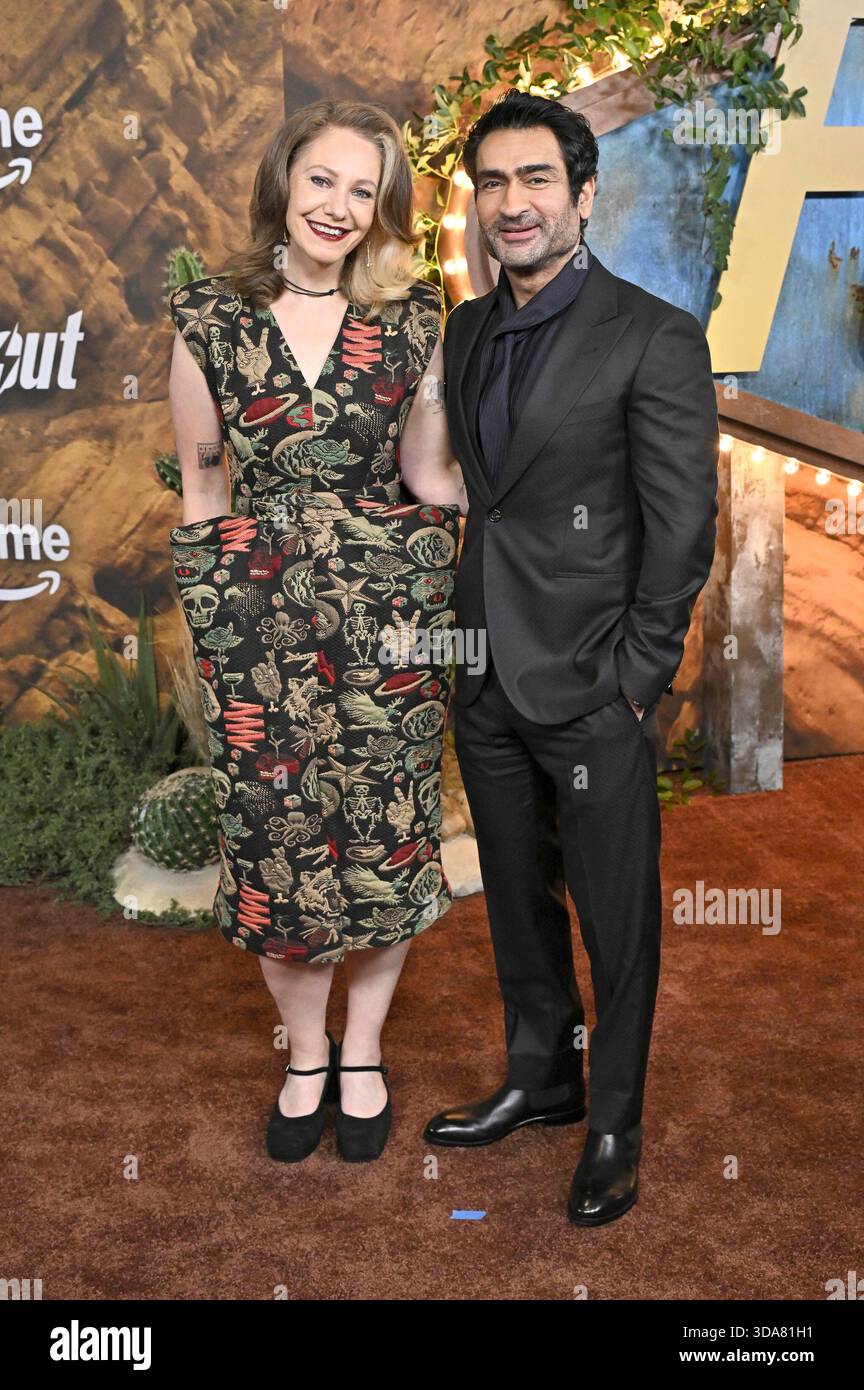 Emily V. Gordon with husband Kumail Nanjiani at the premiere of Season 2 of the Amazon Prime ...
