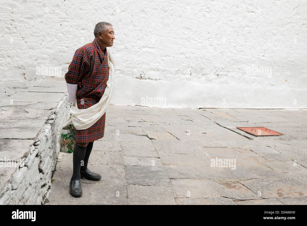 Paro, Bhutan - 17 September 2025: View of a man in traditional dress ...