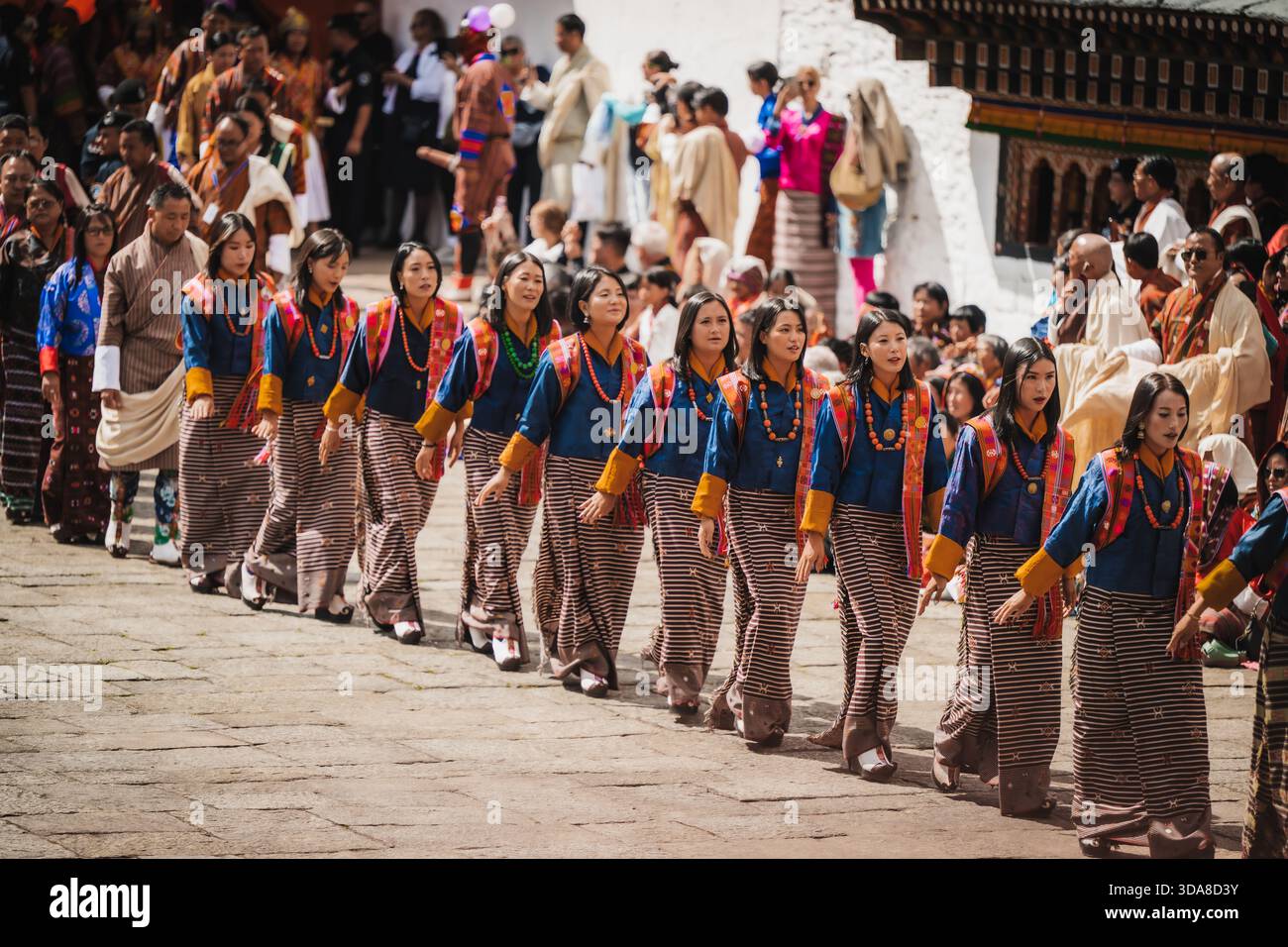 Thimphu, Bhutan - 28 September 2025: View of vibrant dancers in ...