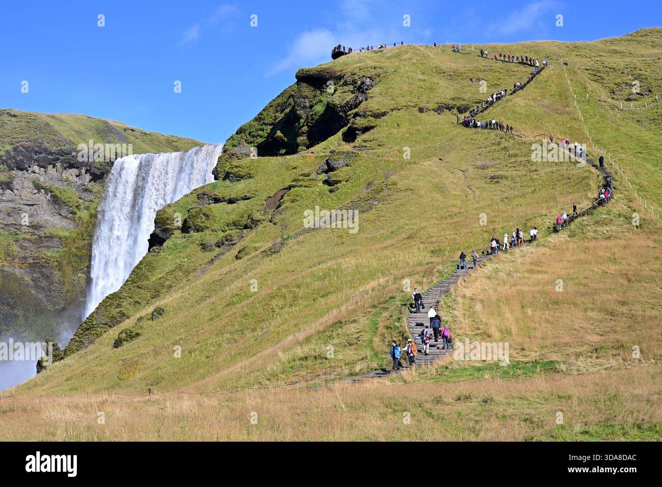 Skogafoss waterfall on Skoga River in South Iceland, September 27, 2025 ...