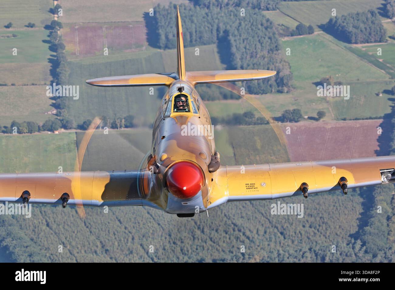 Air-to-air view of a Hawker Hurricane Mk4 aircraft wearing RAF display ...