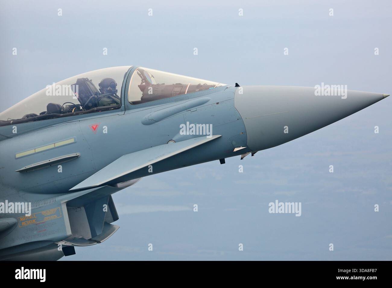 Close-up air-to-air photograph of the pilot in a German Air Force ...