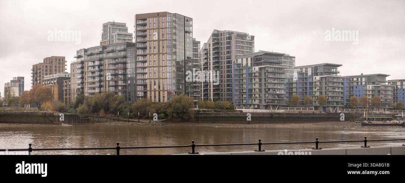 Riverside Quarter Towers Across River in Wandsworth- Modern Riverside ...