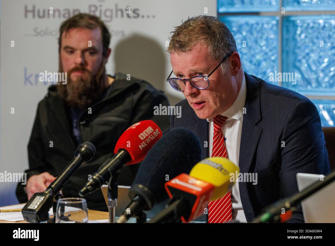 Paul Wilson (left), son of Emmanuel Wilson who was shot dead by the IRA ...