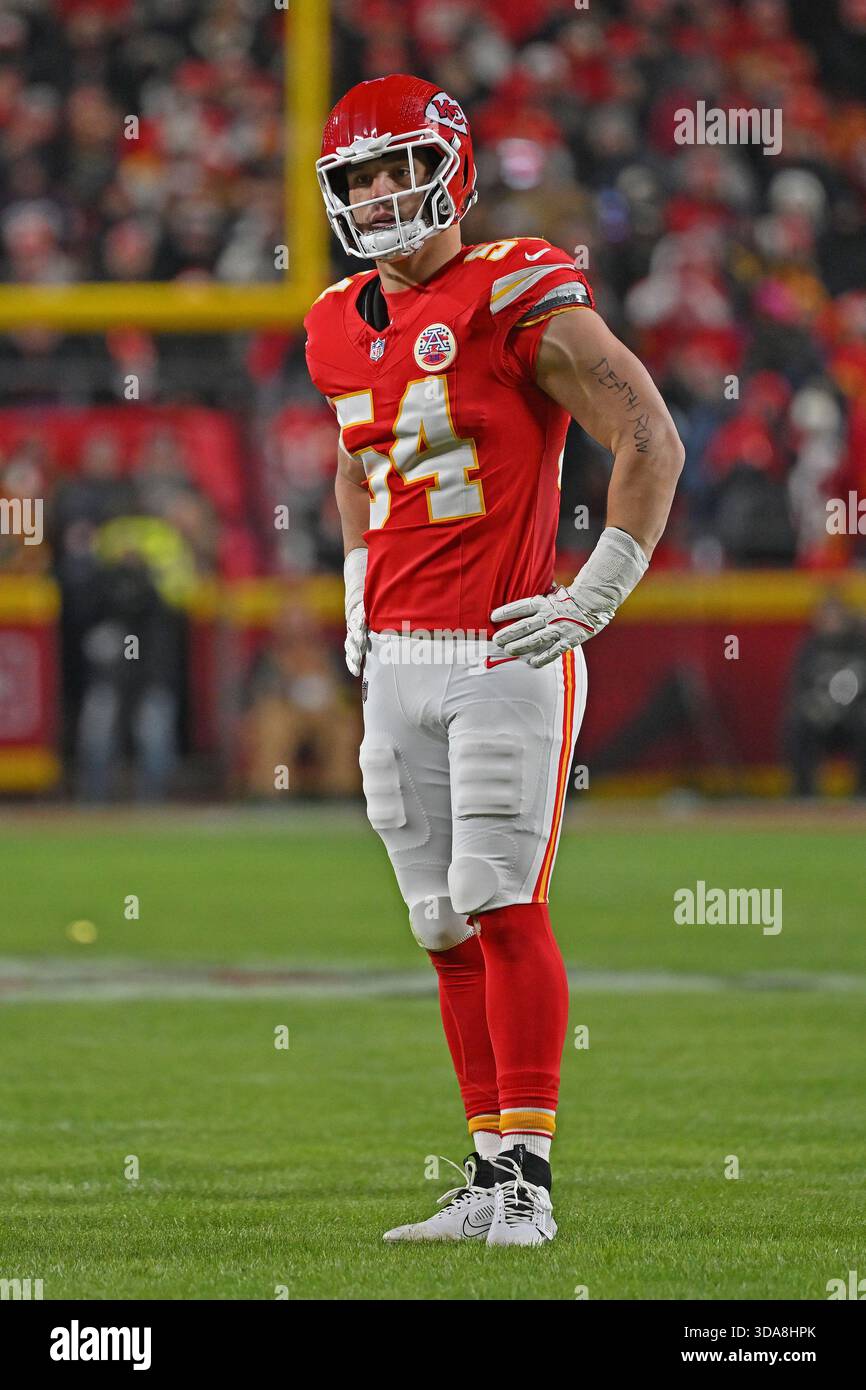 Kansas City Chiefs Linebacker Leo Chenal 54 Looks On During An Nfl