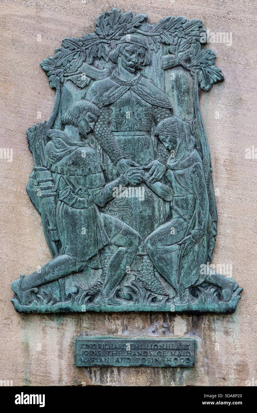 Nottingham, UK - June 28th 2025: Plaque depicting King Richard the ...