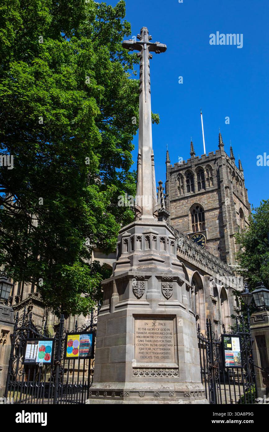 Nottingham, UK - July 28th 2025: Nottingham St. Mary War Memorial with ...