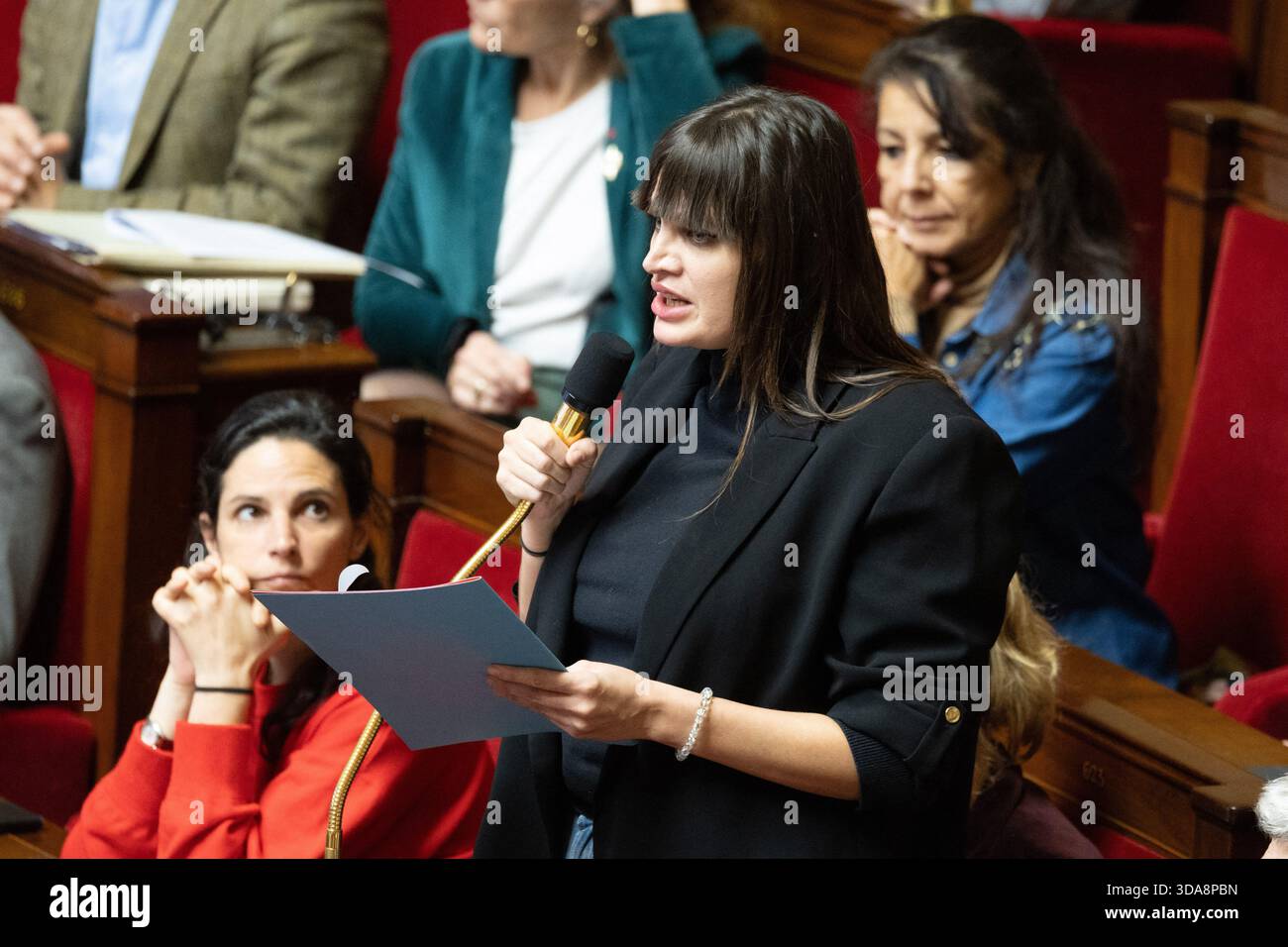 French leftist party La France Insoumise (LFI) Alma Dufour during a ...