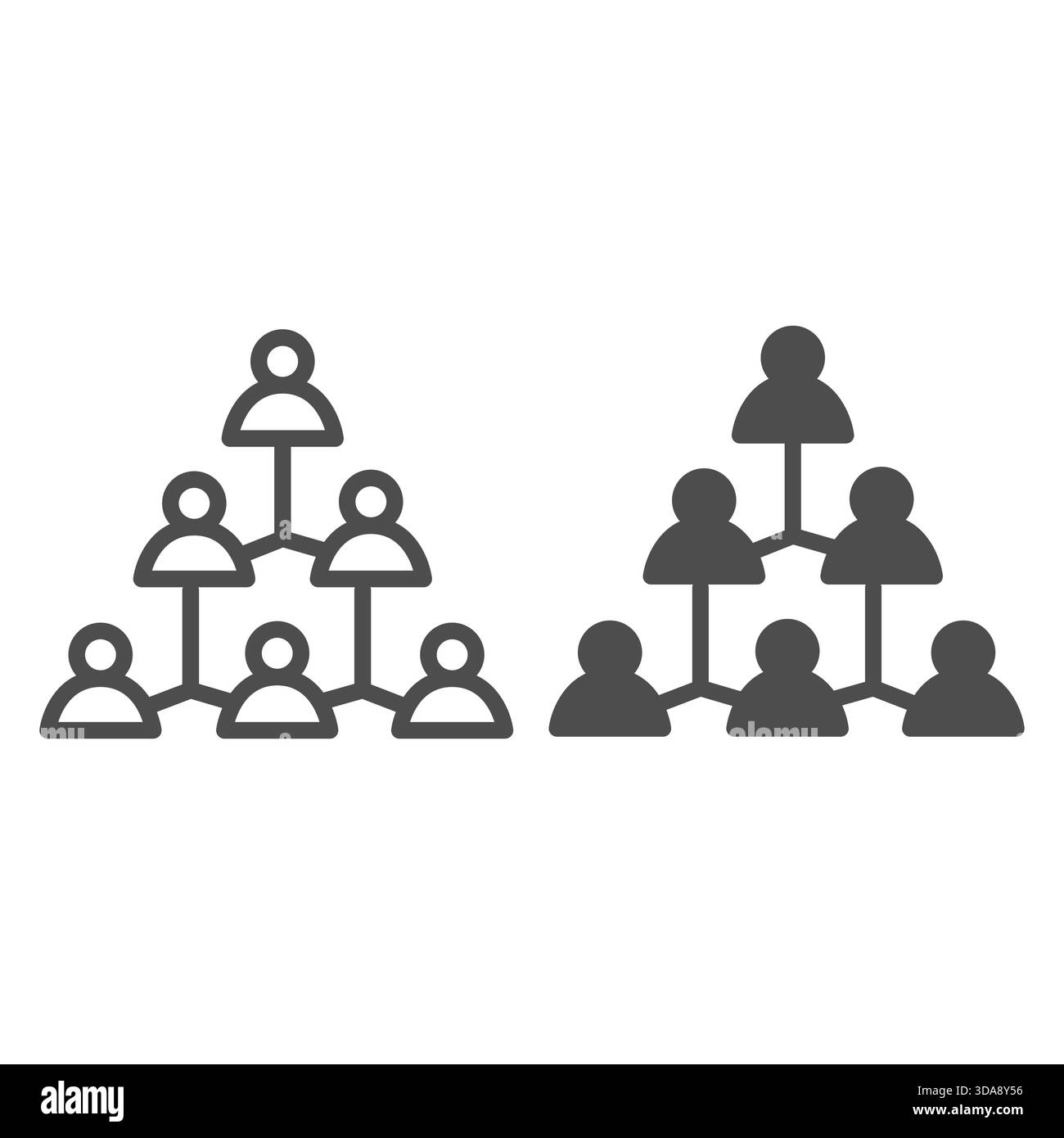 Social status pyramid line and solid icon, osint analytics concept ...